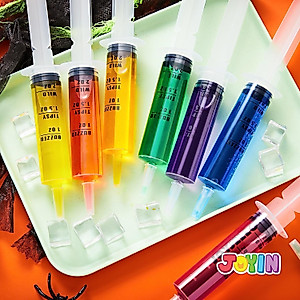 JOYIN 36 PCs 60ml Charge Plastic Syringes, 2 oz Reusable Container Tubes with Caps & Individually Wrapped; Easy-Grip Caps for Halloween Party Favor