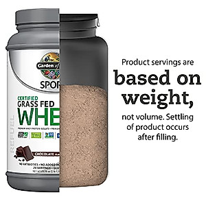 Garden of Life Sport Whey Protein Powder Chocolate, Premium Grass Fed Whey Protein Isolate Plus Probiotics for Immune System Health, 24g Protein, Non GMO, Gluten Free, Cold Processed - 20 Servings