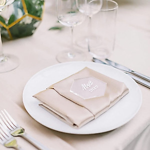 JINMURY 25 PCS Clear Acrylic Place Cards for Wedding- DIY Hexagon Blanks 1/8 Inch (3mm) Thick for Name Place Cards Seating Cards Acrylic Name Plates Escort Cards for Wedding Party Reception