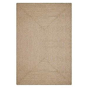 Homespice Biscuit Washable, Indoor-Outdoor, Pet-Friendly Braided Area Rug, Reversible, for Entryway, Kitchen, Bathroom, Neutral, Coastal, Farmhouse Style, Tan - Beige, 20" x 30"