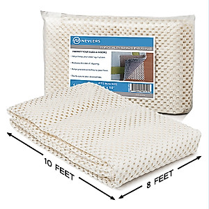 Nevlers Non Skid Rug Pad 8x10 ft | Extra Thick Rug Gripper | Premium Non Slip Rug Pads |White Runner Rug Pad |Reversible Area Rug Pad Gripper | Anti Slip Rug Pad |Customizable Rug Mats for Under Rugs
