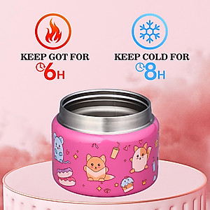 ACOTUM Insulated Thermo Food Jar for Kids - 12 Oz Capacity, Suitable for Hot & Cold Foods, Leak-Proof Vacuum Stainless Steel Design with Wide Mouth for Lunches, Soups and Travel