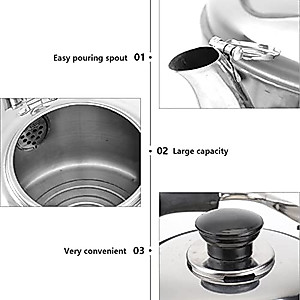 DOITOOL 5. 5L Tea Kettle Stovetop Tea Pot Stovetop Whistling Tea Kettle Stainless Steel Hot Water Teapot Heating Water Container with Handle for Home Gas Stovetop