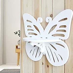 Floating Shelves Wall Mounted Shelf Butterfly Shape for Bedroom Bathroom Living Room Kitchen Home Office Laundry Room, 13 x 4.72 x 10.63in