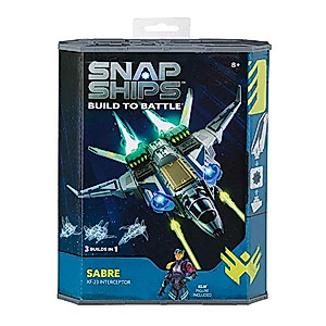 Snap Ships — Sabre XF-23 Interceptor — Construction Toy for Custom Building and Battle Play — Ages 8+
