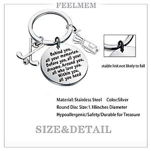 FEELMEM Golf Keychain Future Golfer Gift Behind You All Your Memories Keychain Golf Club Golf Player Gifts New Golfer Gift