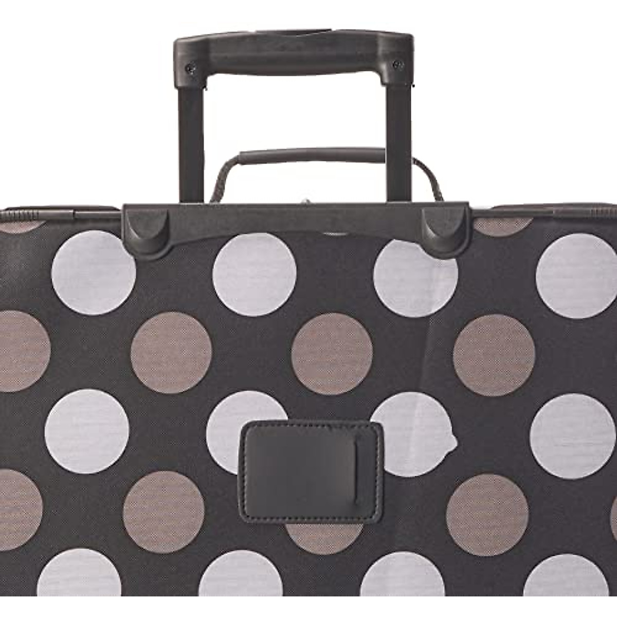 Rockland Escape 4-Piece Softside Upright Luggage Set, Telescoping Handles, Black Dot, (14/19/24/28)