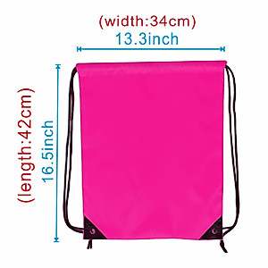 Drawstring Backpacks, 20 Pack Bulk Drawstring Bags, Cinch Bags for Outdoor Sports,travel storage bag,gift bag- Fuchsia