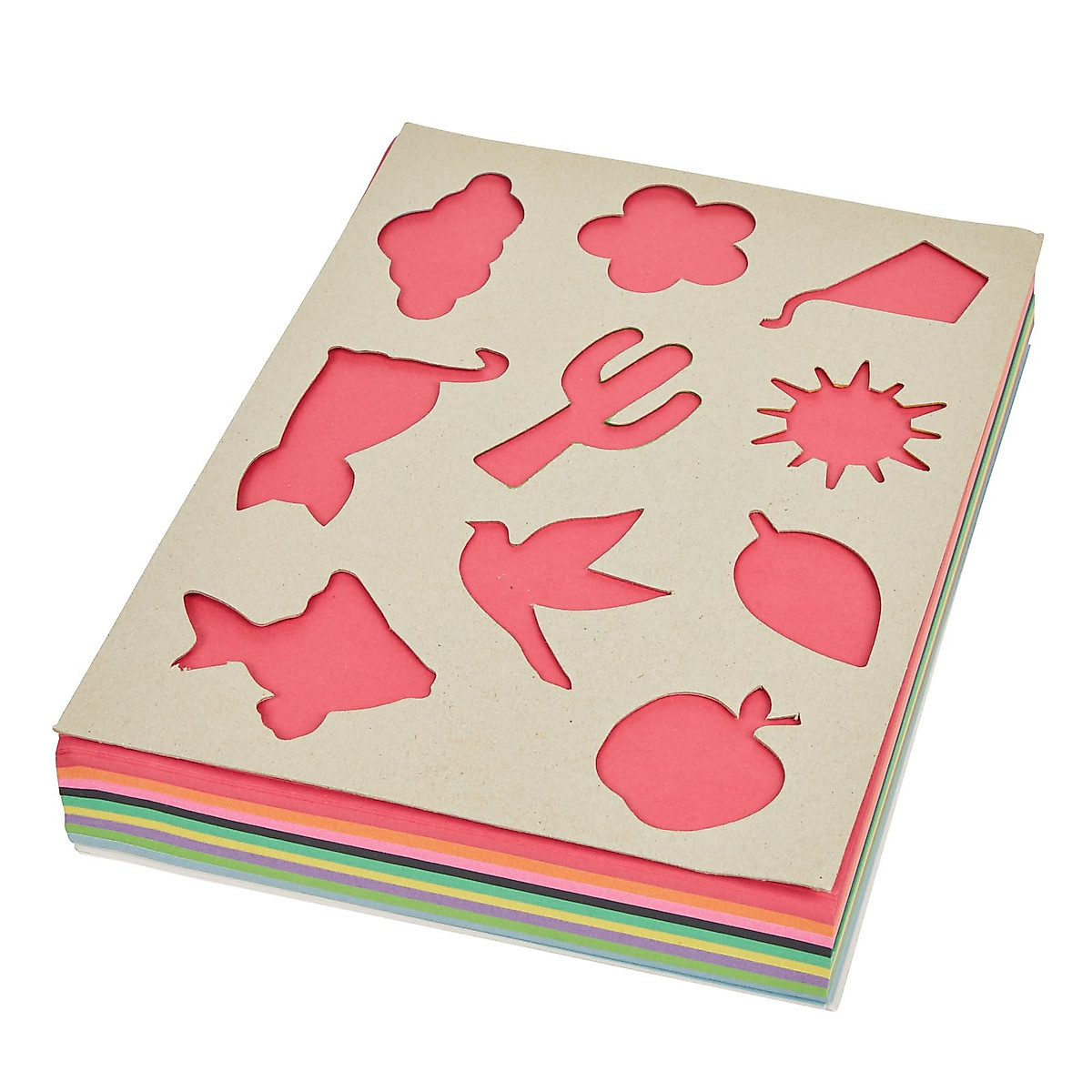 Colorations Lightweight Construction Paper, Value Pack, 10 Colors, 300 Sheets with Bonus Stencil, Everyday Use, Classroom Supplies, Daycare Supplies, Pre-School, at Home use