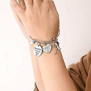 Ursteel Gifts for Mom, Letter C Initial Bracelets Mom Birthday Gifts from Daughters Best Mom Gifts Remember I Love You MOM Charm Bracelets Mothers Day for Mom Birthday Gifts for Mom