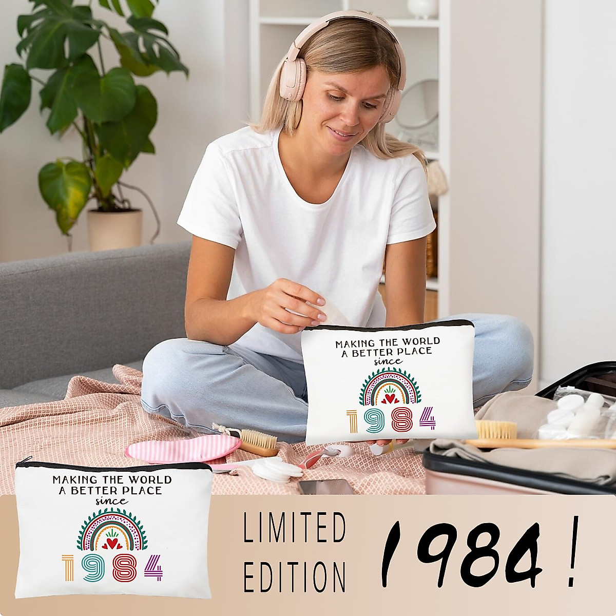 40th Birthday Gifts Women, 40th Birhtday Gifts for Her, Women 40 Gifts, 40th Gift Baskets, Unique Funny 40th Birthday Ideas, 40 Years Old Gifts for Sister Friend Mom Wife Coworker Born in 1984