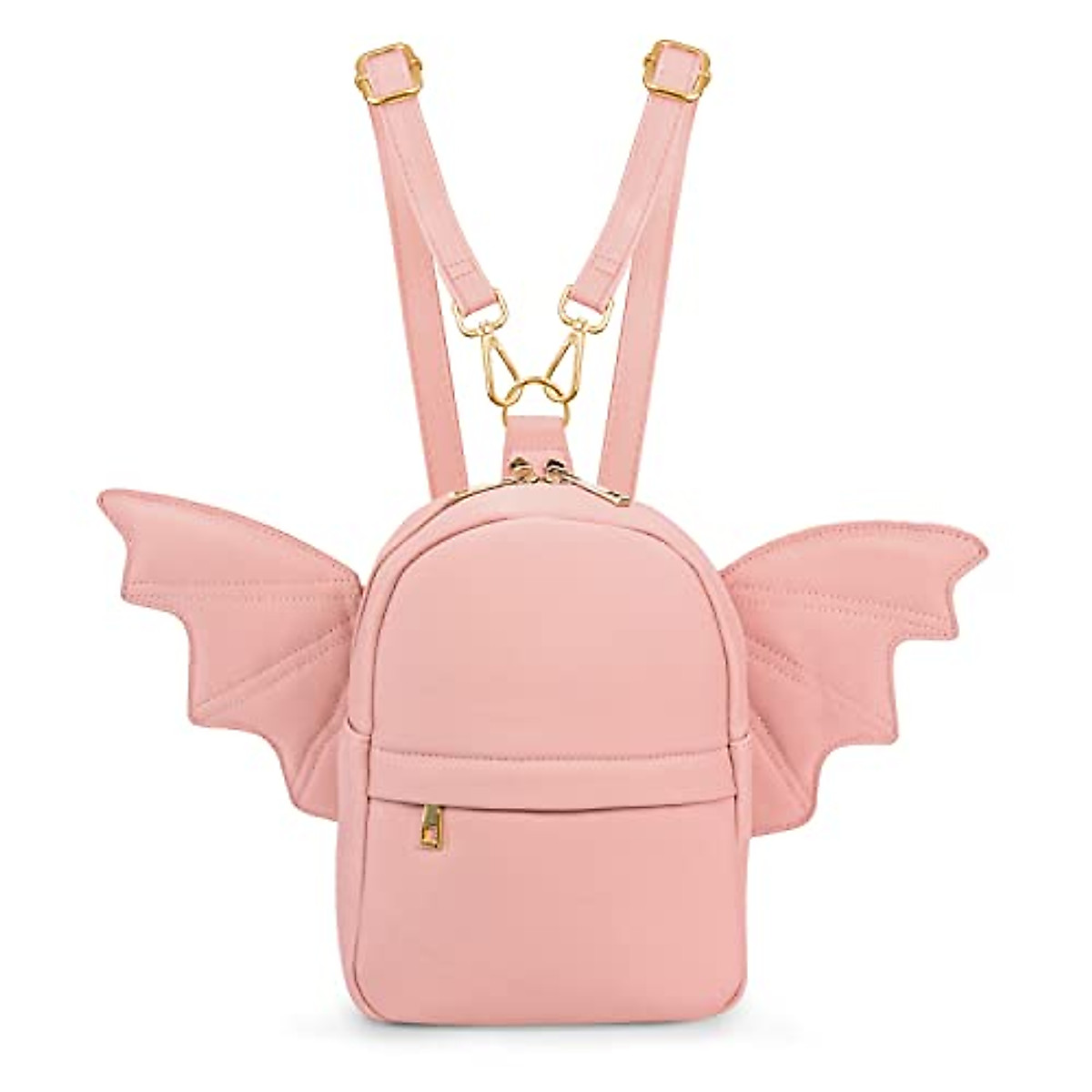 Women Fashion Mini Backpack Purse | Detachable Bat Angel Wing Shoulder Bag (Pink)