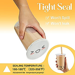 2 Rolls Cup Sealer Film Cup Plastic Tea Cup Sealing Film 90-105 mm 6400 Cups Sealer Film for PP Plastic Paper Cups