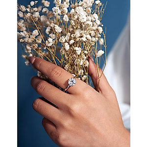 IMOLOVE Moissanite Solitaire Engagement Ring for Women, Women's Engagement Rings Moissanite Promise Rings 2CT D Color VVS1 Clarity Wedding band 925 Sterling Silver with 18K Gold Plated-6-2CT