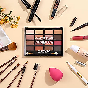 All in One Makeup Kit For Women Girls Teens 16 Colors Eyeshadow Palette Liquid Foundation Eyeliner Pencils Contouring Stick Lip Gloss Eyebrow Pencils Mascara Powder Puff 7Pcs Makeup Brushes Makeup Gift Sets