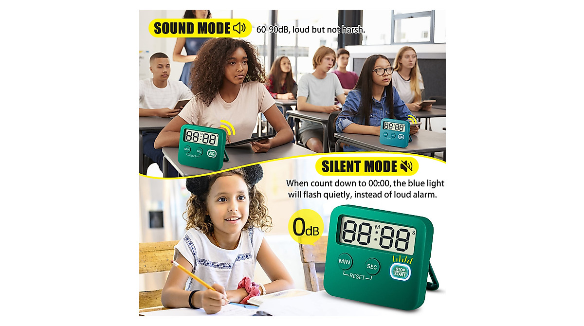 Silent Classroom Timer for Kids - 2 Pack AOUCE