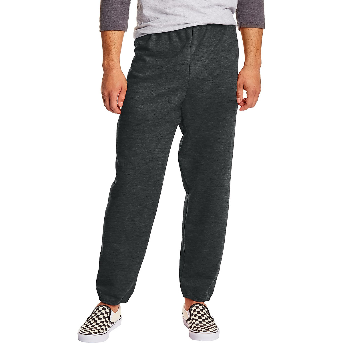 Hanes Men's EcoSmart Non-Pocket Sweatpant (Pack of 2), charcoal heather, 2XL