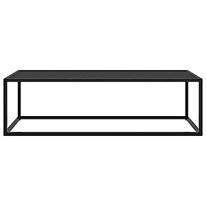 QJBSAVVA Coffee Table Black with Black Glass 47.2"x19.7"x13.8",Bedside Tables Side Tables End Tables Entrance Tables Suitable for Meeting Rooms, Reception Rooms, Offices