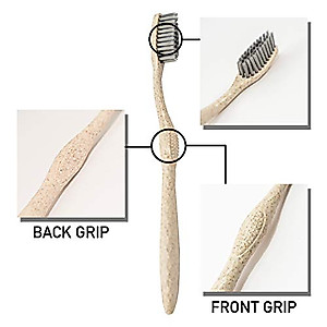 Bleeker and Rowe Biodegradable Eco-Friendly Toothbrushes - Individually Sealed - BPA Free Soft Bristles - Sustainable - Recycled Packaging (Pack of 10)