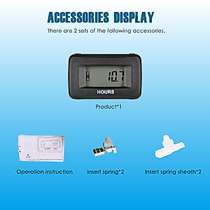Runleader Digital LCD Hour Meter Kit,AC/DC 5V to 277V,Use for ZTR Lawn Mower Tractor Generator Golf cart Club car Scrubber Marine ATV Motor Compressor and Gas Powered Equipment (1)
