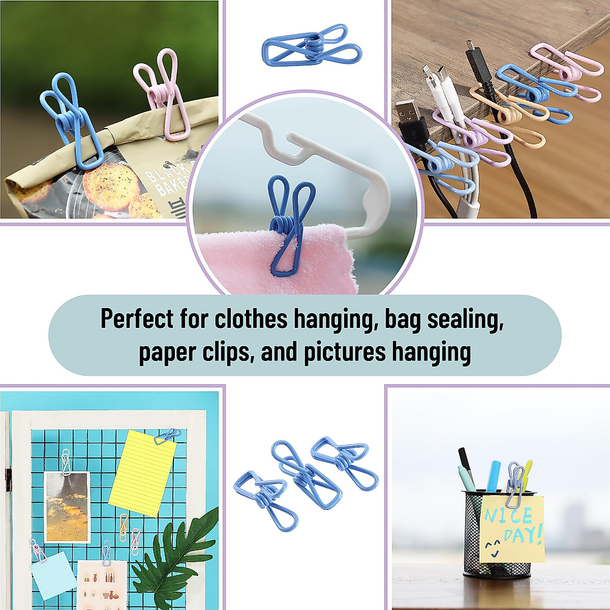 Mr. Pen- Chip Clips, 18 Pack, 2 Inch, Pastel Colors, Utility Steel PVC-Coated Clips, Bag Clips, Chip Clip, Metal Clips, Chip Bag Clip, Food Clips, Bag Clips for Food Storage, Food Bag Clips