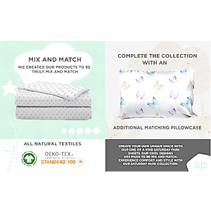 Saturday Park Ombre Butterflies Queen Bed Set - 7 Piece 100% Organic Cotton Bedding - GOTS & Oeko-TEX Certified