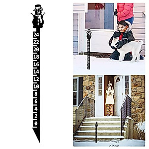 Water Level Indicator for Blind People Gift 24cm Snowflake Snow Measuring Instrument Snowmobile Snow Measuring Instrument Metal Snow Measuring Ruler Outdoor Garden Ornament Oil Gauge (Black, One Size)