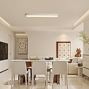 Becailyer Modern Ceiling Light, 72W Dimmable LED Ceiling Light Fixture with Remote Control, 31.4" Linear Ceiling Lighting Fixtures for Living Room Kitchen Dining Room Bedroom Hallway, White