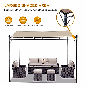 Aweather Metal Pergola Gazebo for Patio Backyard,Sun Shade Shelter for Porch Party,Garden,Grill Gazebo(Beige)