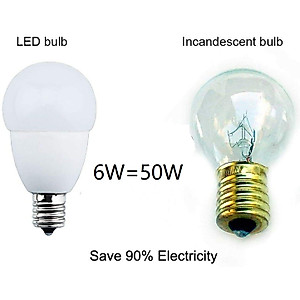 Lxcom Lighting E17 LED Bulb 6W Globe Light Bulbs E17 Intermediate Base 50W Incandescent Bulb Equivalent G14 LED Bulbs Warm White 3000K 600LM for Home Office Restaurant, 4 Pack