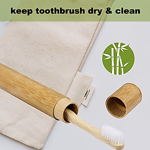 2 Pack Bamboo Toothbrush Case - Reusable Bamboo Toothbrush Holder Toothbrush Travel Case,Wooden Natural Eco Friendly Toothbrush Travel Cover