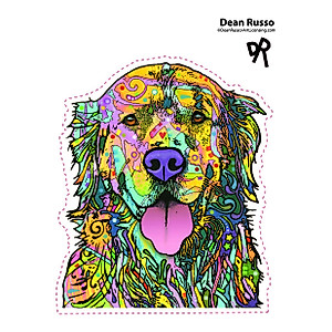 Enjoy It Dean Russo Golden Retriever Car Stickers, Outdoor Rated Vinyl Sticker Decals for Windows, Bumpers, Laptops or Crafts - 2 Pieces