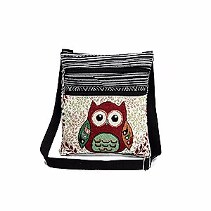Embroidered Owl Tote Bags Women Shoulder Bag Handbags Postman Package Fashion Shoulder Bag Postman Package.
