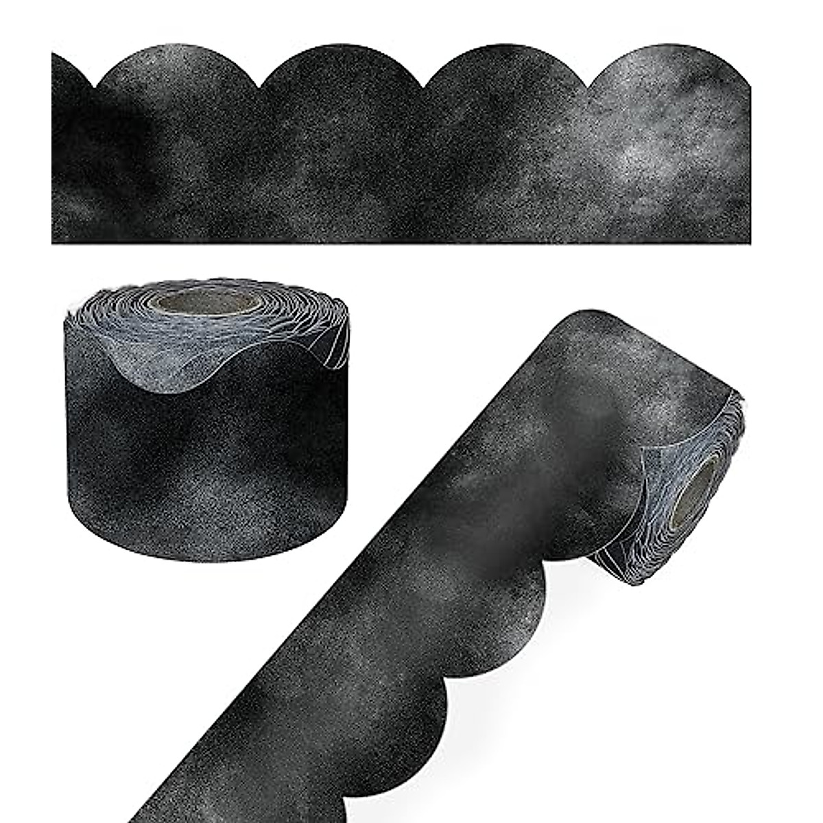 Carson Dellosa Farmhouse 65 Ft Scalloped Chalkboard Black Bulletin Board Borders, Modern Farmhouse Classroom Borders for Bulletin Board, White Board, and Classroom Décor, Bulletin Board Trim