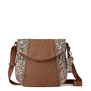Sakroots Foldover Crossbody Bag in Cotton Canvas, Multifunctional Purse with Adjustable Strap & Zipper Pockets, Sienna Spirit Desert