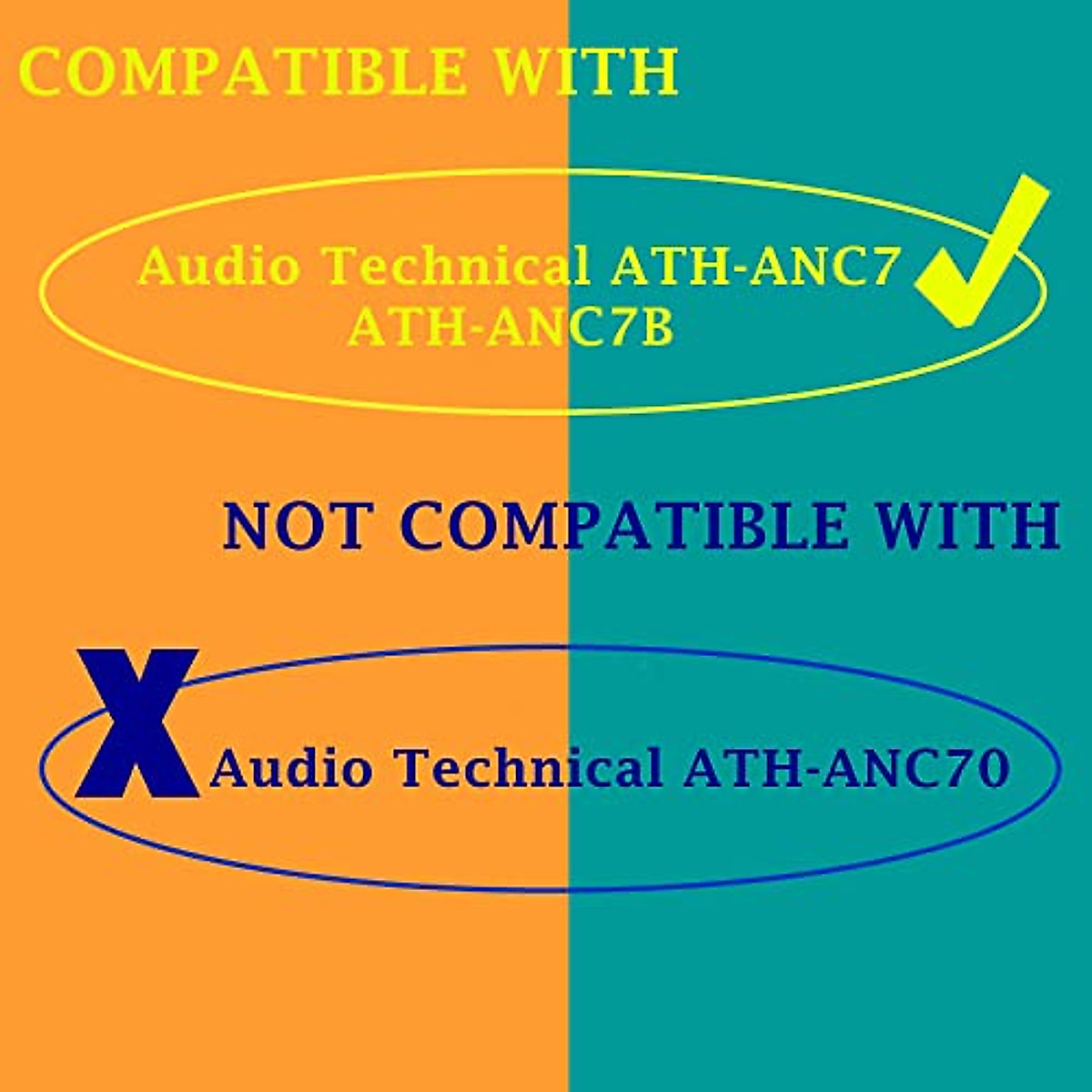 TaiZiChangQin Ear Pads Ear Cushions Replacement Compatible with Audio Technical ATH-ANC7 ATH-ANC7B Headphone (Protein Leather Earpads)