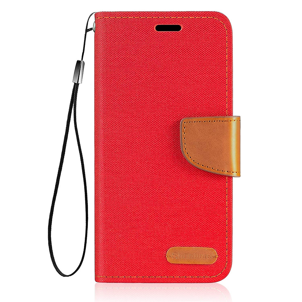 for Emporia Smart 4 Case, Oxford Leather Wallet Case with Soft TPU Back Cover Magnet Flip Case for Emporia Smart 4 (4.95”) Red