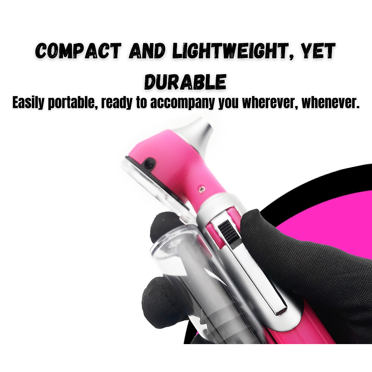 MEDCASE Radiance Otoscope - Ear Scope with LED Light and Speculum for Ear Examination and Diagnosis - Ideal for Professional use - Lifetime Warranty - Pink
