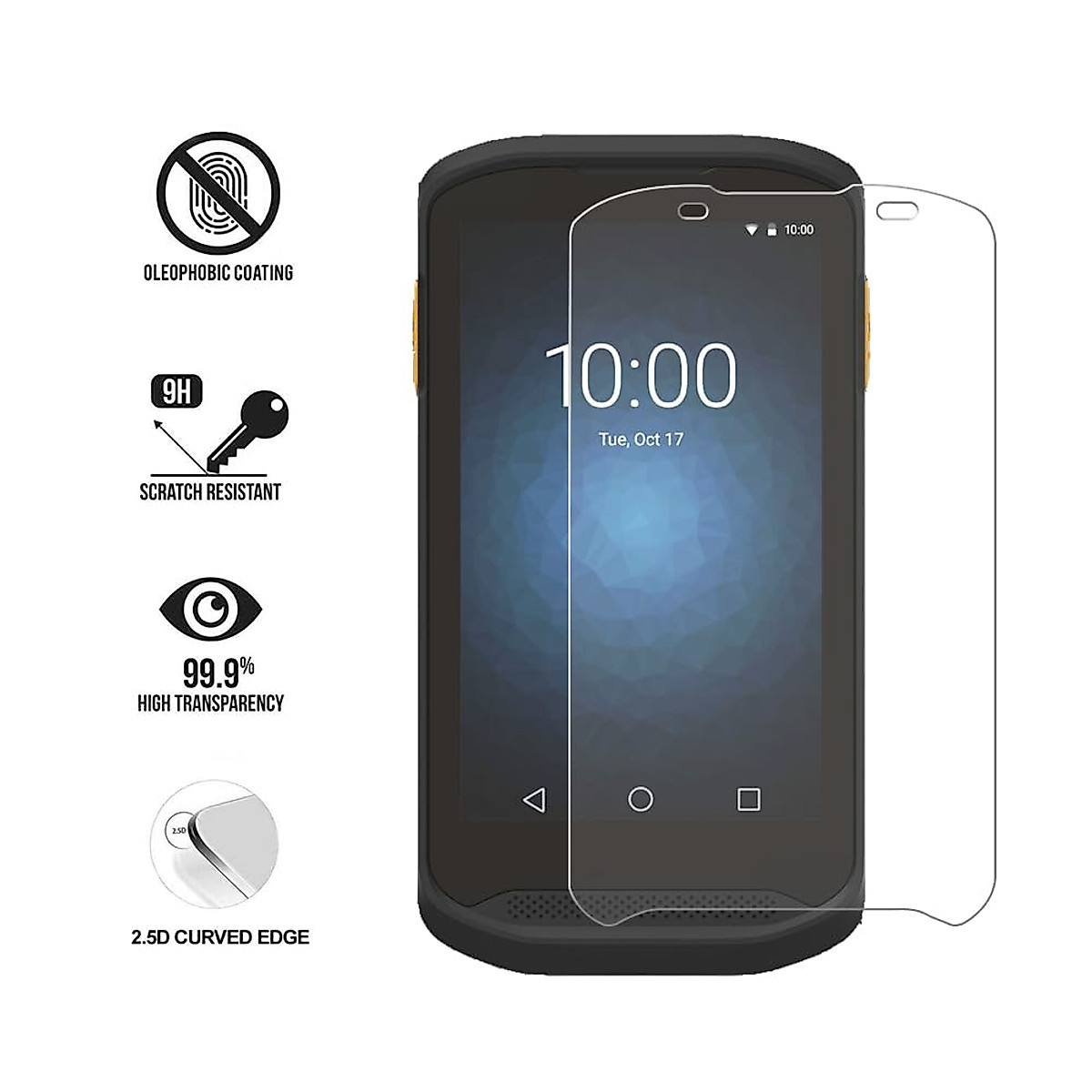 5pcs Tempered Glass Screen Protector for Zebra Symbol TC20 TC200J TC25 Handheld Barcode Scanner Mobile Computer,HD Clear Scratch-resistant