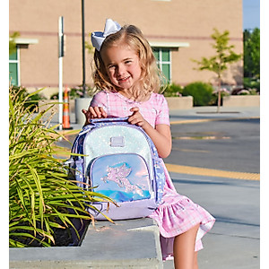 Choco Mocha Unicorn Toddler Backpack for Little Girls, Kids Pre Kindergarten Daycare Sparkle Backpack for Toddler 12 Inch, Glitter Bling Purple