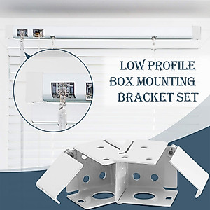 Hotop Blind Brackets Low Profile Box Mounting Bracket for Window Blinds, White (6 Pieces, 1 x 1 Inch)