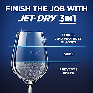 Finish Jet-Dry Dishwasher Rinse Aid, Compatible with Dishwasher Detergent, Prevents Spots & Residues, Dries, Shine & Protects, 16 oz, 155 Washes.