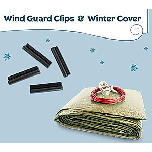 Buffalo Blizzard Supreme Plus Winter Cover for 30-Foot Round Above-Ground Swimming Pools | Tan/Silver Reversible | 4-Foot Additional Material | Wind Guard Clips Included