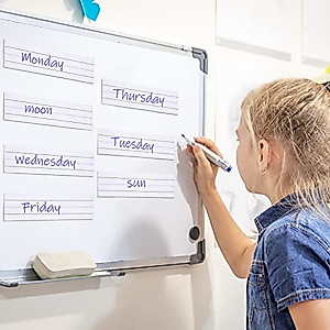 600 Sheets Sentence Strips Ruled for Teachers Name Writing Strips Adhesive Lined Word Strips Classroom Supplies Dry Erase Sentence Strips for School Office Supplies, 3 x 12 Inch, 6 Pack (White)