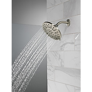 Delta Faucet 4-Spray Shower Head, Brushed Nickel Shower Head, Round Shower Head, High Pressure Shower Head, Metal Shower Head, 1.75 GPM Flow Rate Shower Head, Brushed Nickel 75617SN