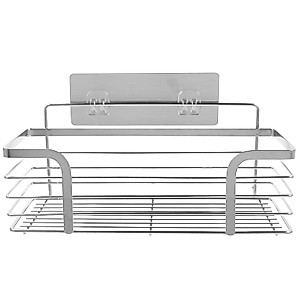 1pc Stainless Steel Shelf Wall Mounted Shower Shelf Towel Rack for Kitchen Sundries Rack Storage Container Stainless Storage Rack Towel Rack for Bathroom Storage Rack