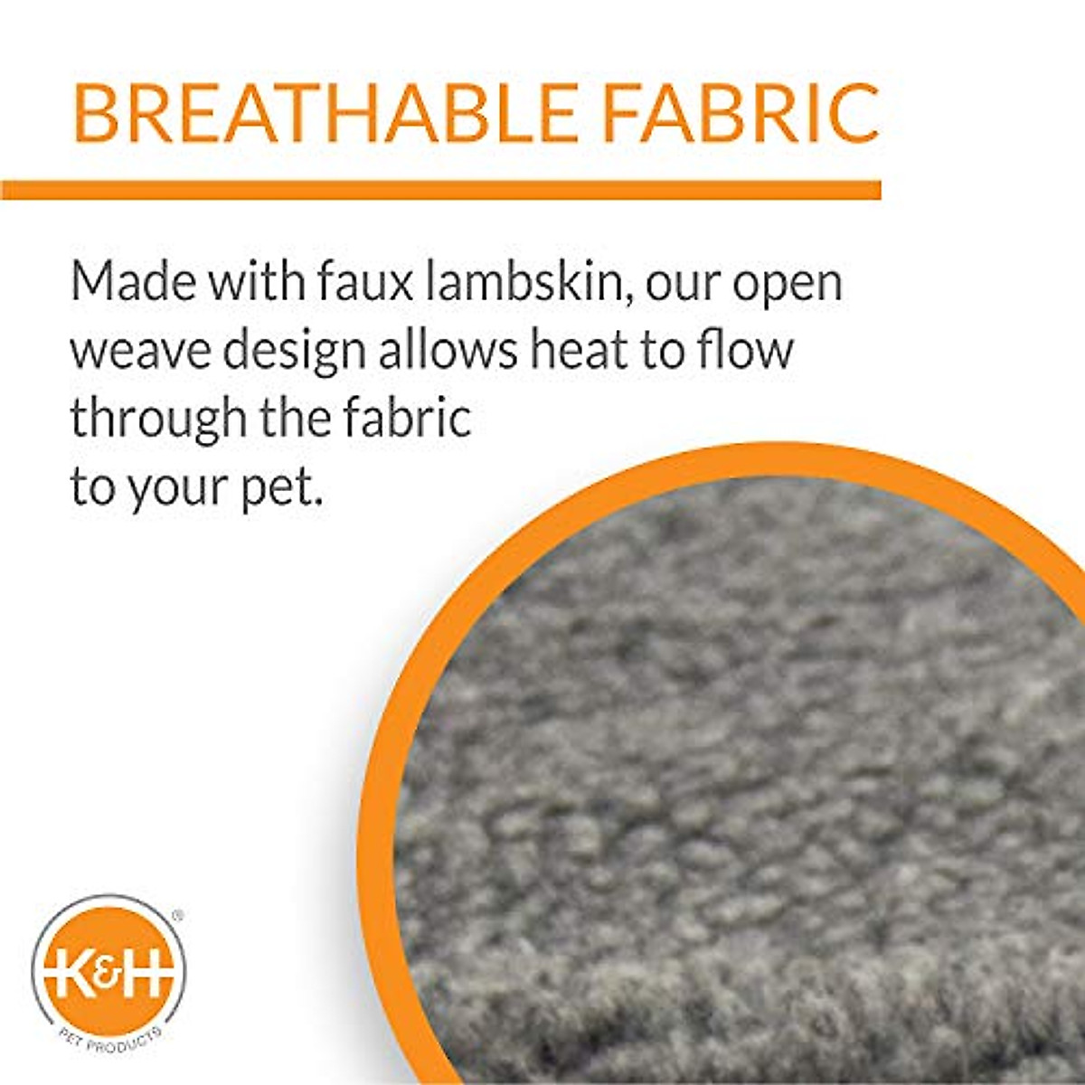 K&H Pet Products Small Animal Heated Pad Deluxe Replacement Cover (Heated Pad Sold Separately) Gray 9 X 12 Inches