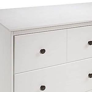 Walker Edison Wood Dresser Bedroom Storage Drawer Organizer Closet Hallway, 6 Drawer, White