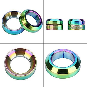 Dilwe Headset Spacer, 2 Pairs TC4 Front Brake Caliper Gasket for Mountain Bike Motorcycle(Colorful)
