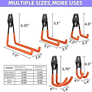 Rlipily 30 Pack Garage Hooks Steel Heavy Duty Garage Storage Hooks Utility Steel Wall Mount Garage Hanger&Organizer for Bikes,Garden Tools, Ladders, Bulk Items，Ropes and More Equipment